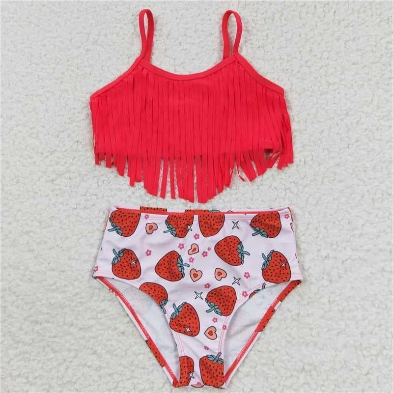 Strawberry fringe swim suit!! All sizes! – Oaklee & Ella Boutique